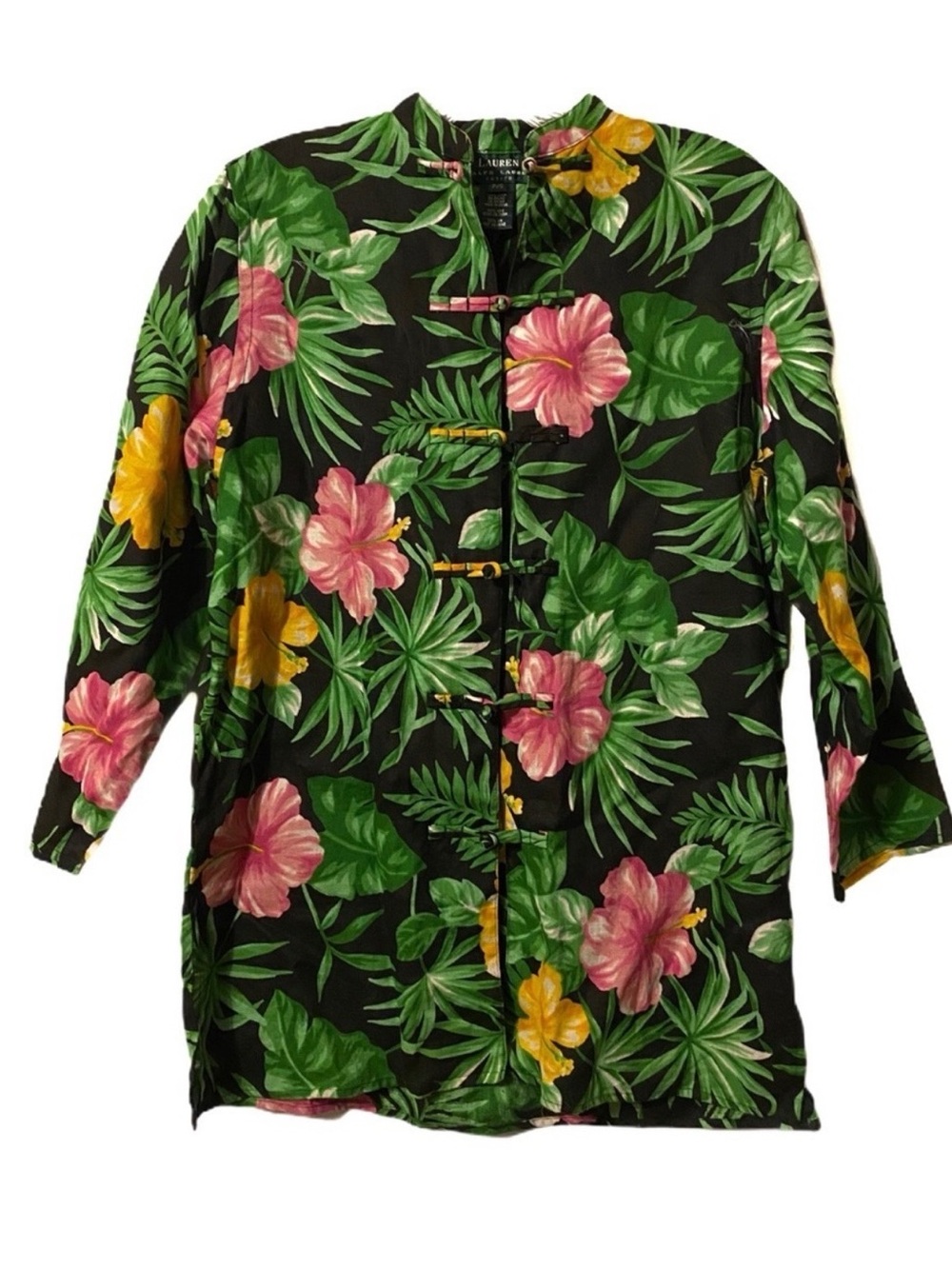 Lauren Ralph Lauren | Tops | Lauren Ralph Lauren Linen Tropical Floral ...